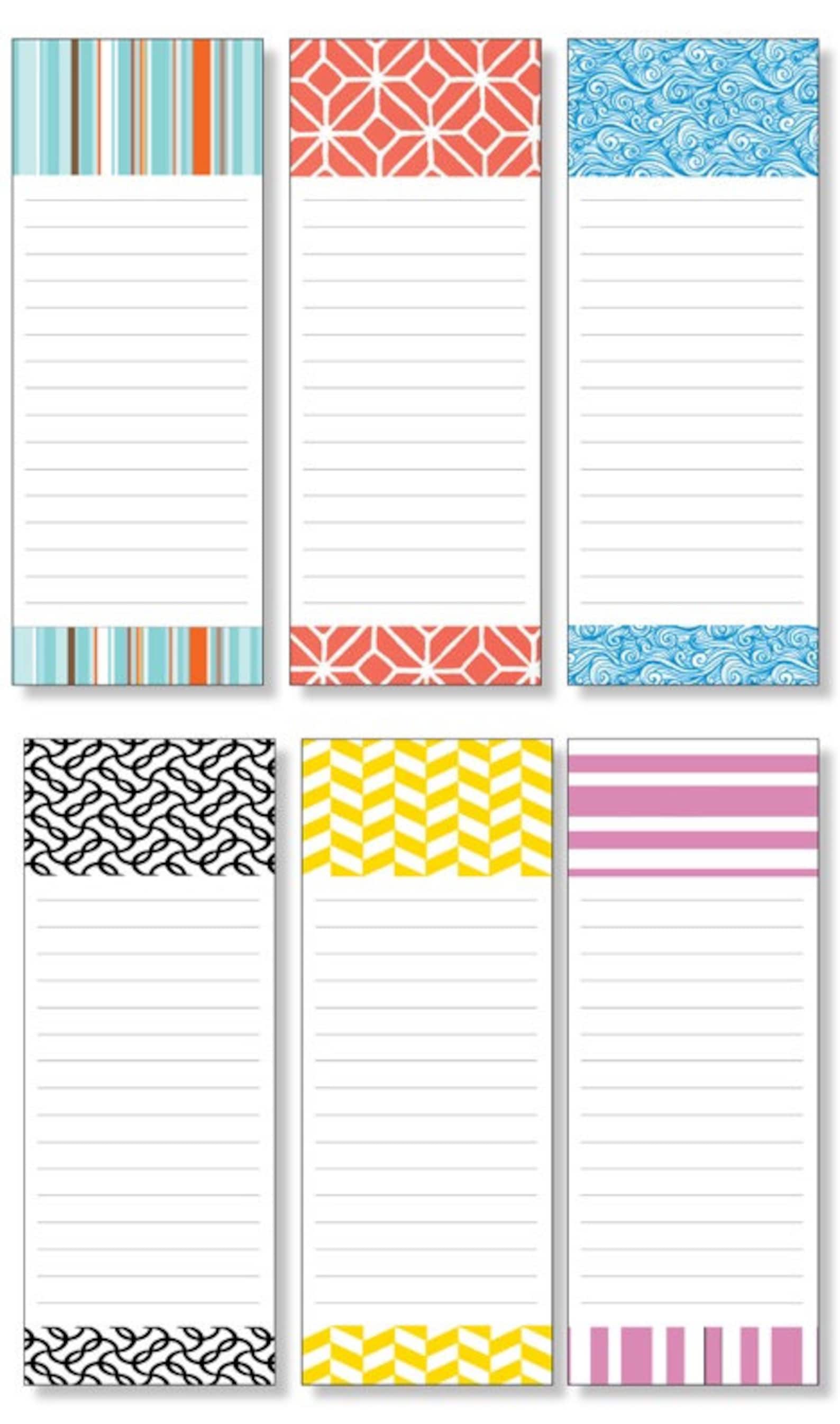 Set of 6 Note Pads | Multicolor Notepads | 50 Sheets Writing Pad | Tear ...