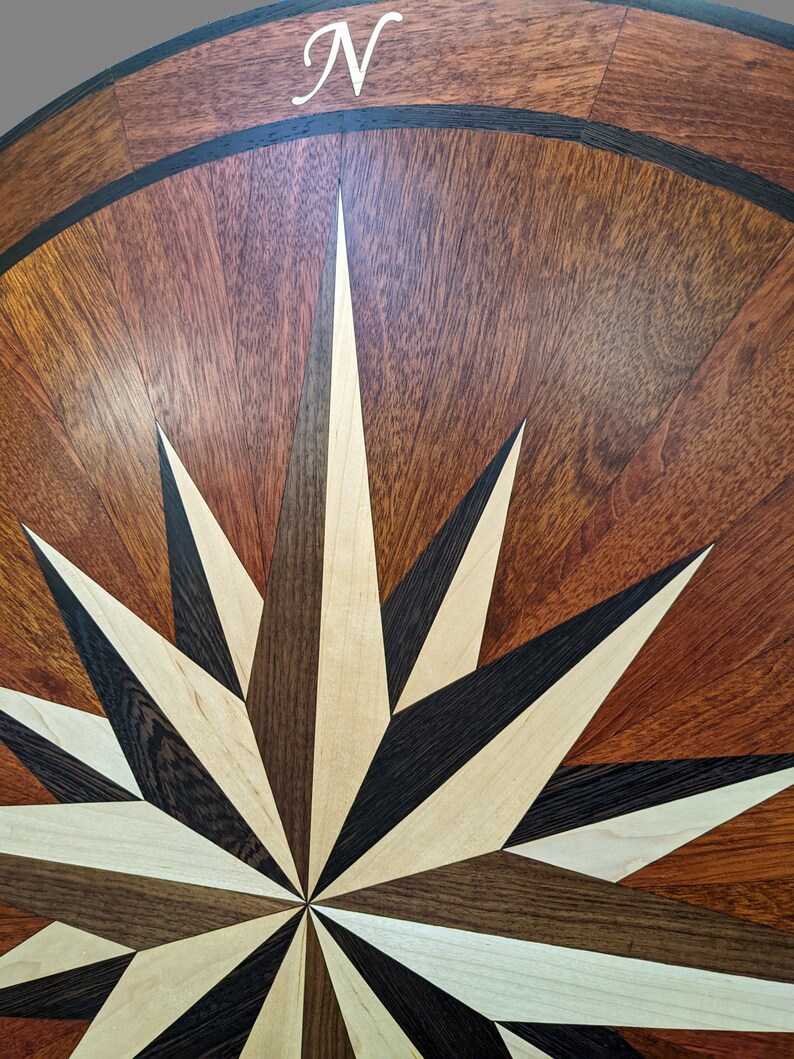 16-point Compass Rose W/nautical Border - Etsy