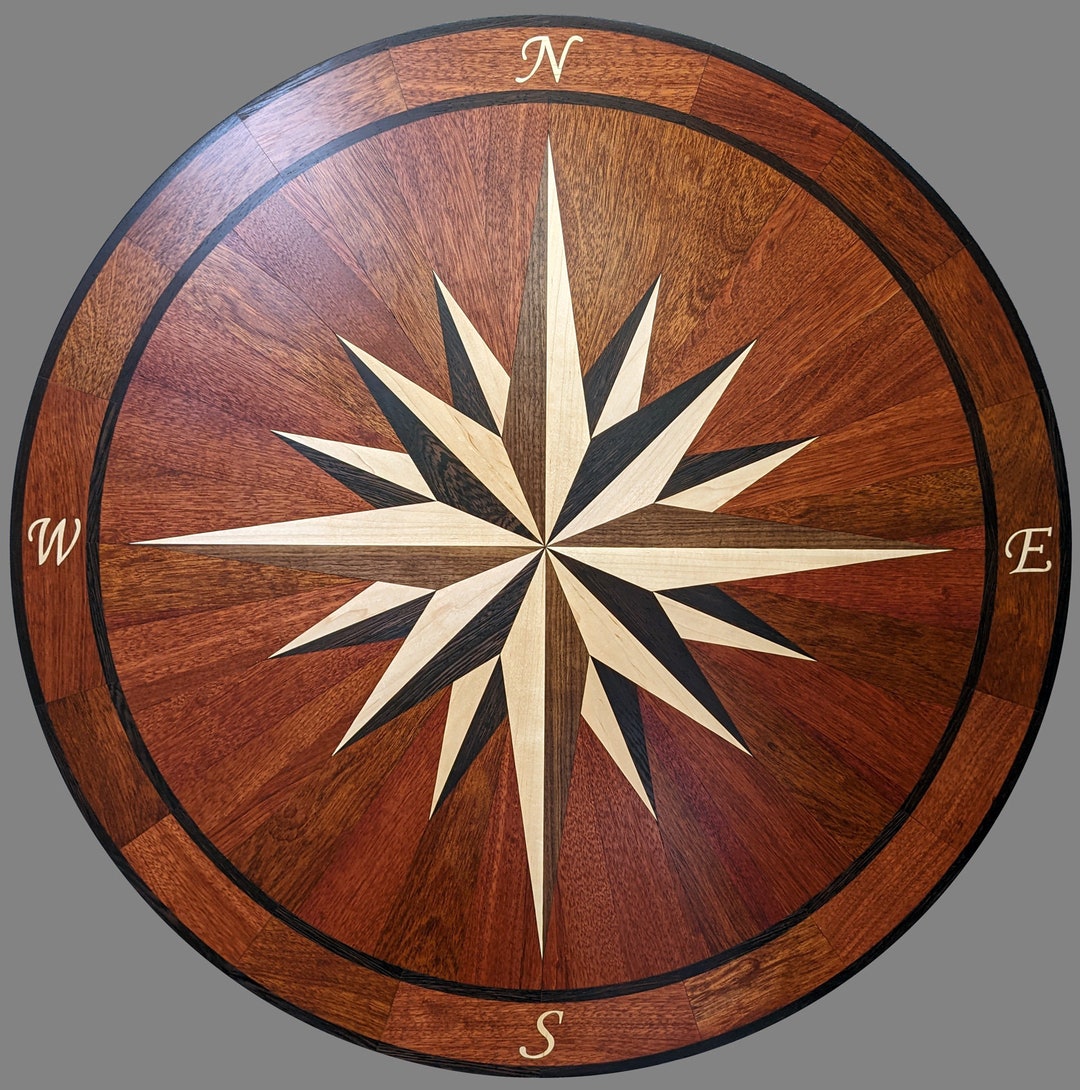 16-point Compass Rose W/nautical Border - Etsy