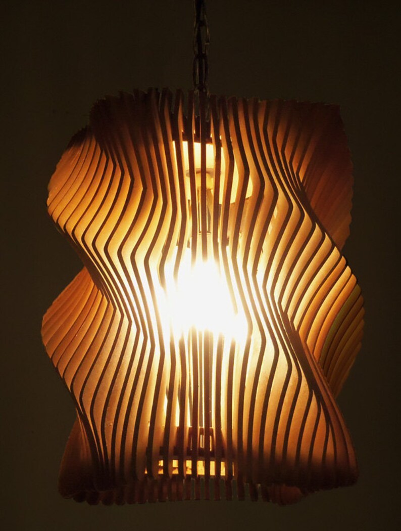 Helix Wave Pendant Lighting w/extra Wide Slats | Etsy