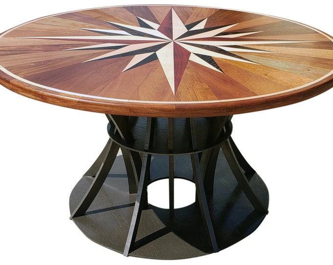 Classic Compass Rose Wood Inlaid Coffee Table - Etsy