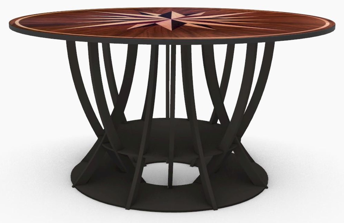 Classic Compass Rose Wood Inlaid Coffee Table | Etsy