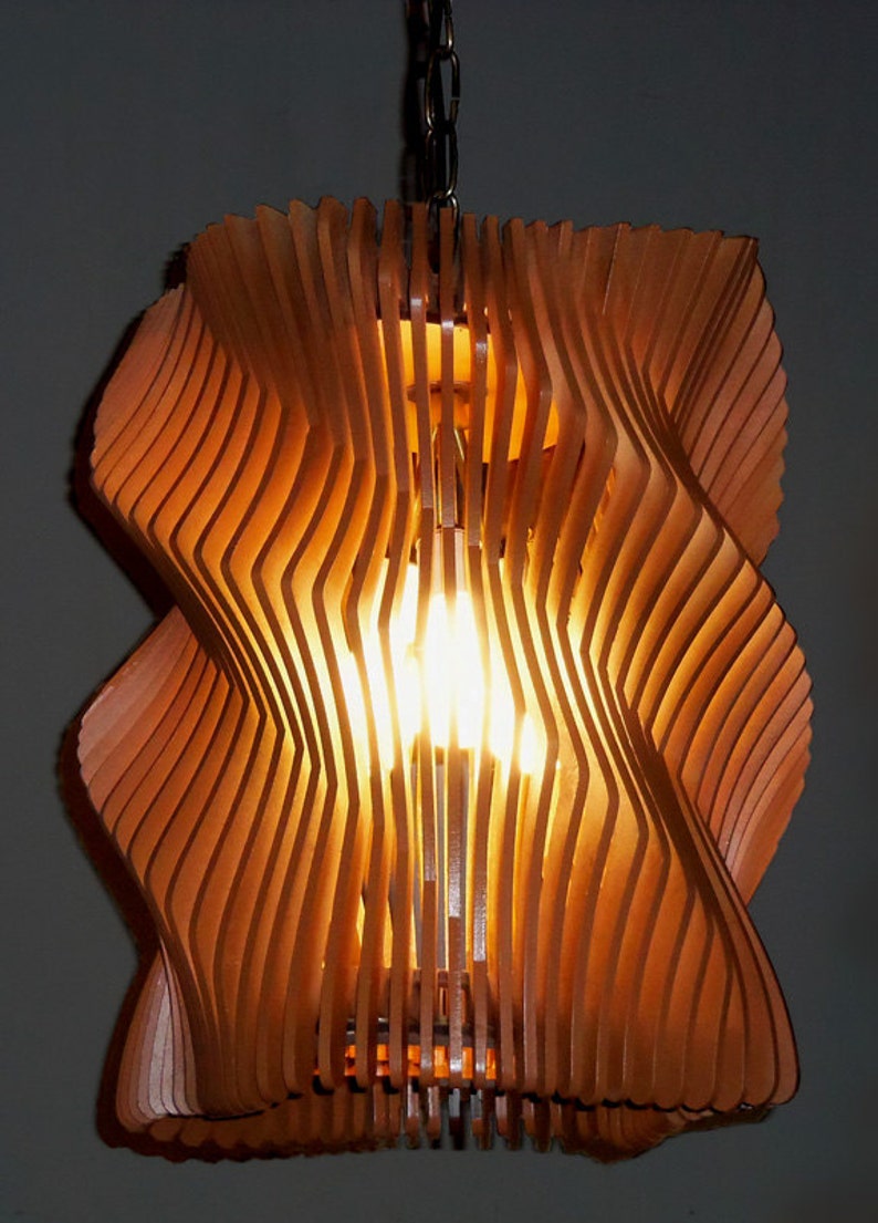 Helix Wave Pendant Lighting w/extra Wide Slats - Etsy