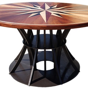 Classic Compass Rose Wood Inlaid Coffee Table | Etsy