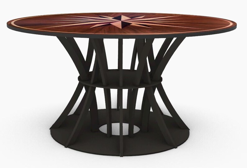 Classic Compass Rose wood inlaid coffee table | Etsy