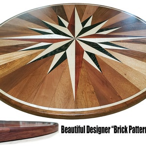 Classic Compass Rose Wood Inlaid Coffee Table | Etsy