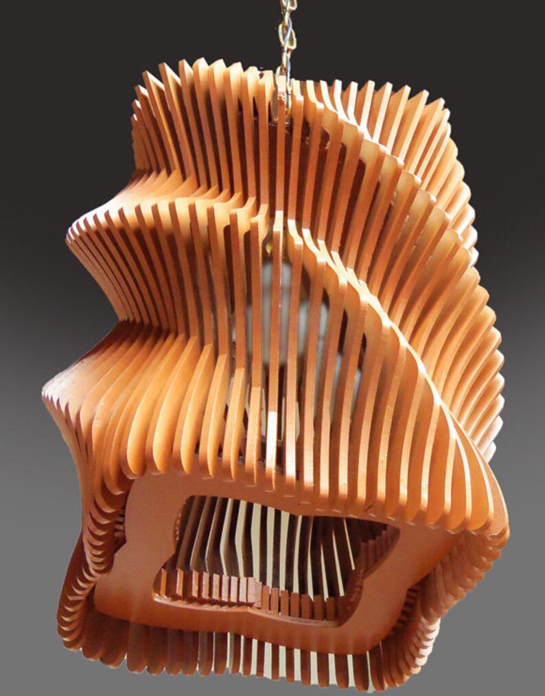 Helix Wave Pendant Lighting w/extra Wide Slats | Etsy