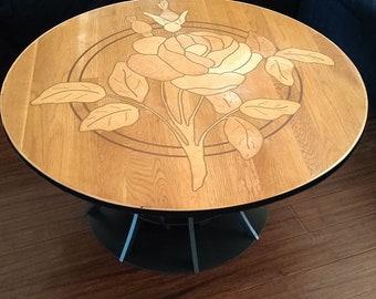 Classic Compass Rose Wood Inlaid Coffee Table | Etsy