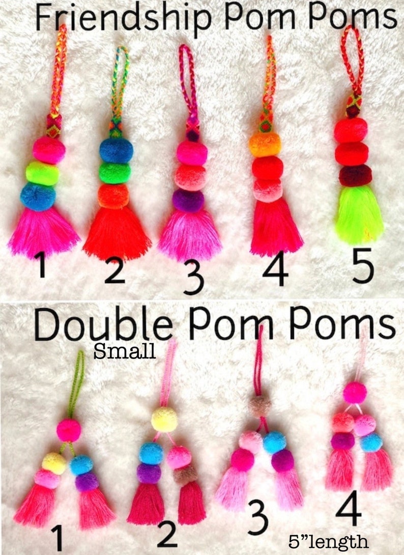 Tassel Pom Poms for Bags Stacked Tassel Tie On Valentines | Etsy