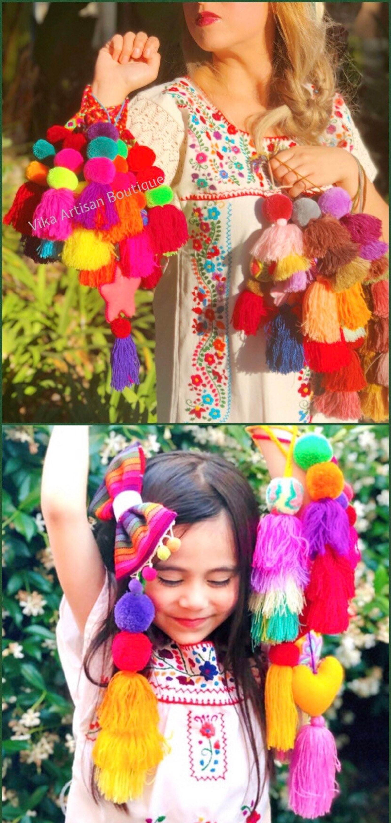 Tassel Pom Poms for Bags Stacked Tassel Tie On Valentines | Etsy