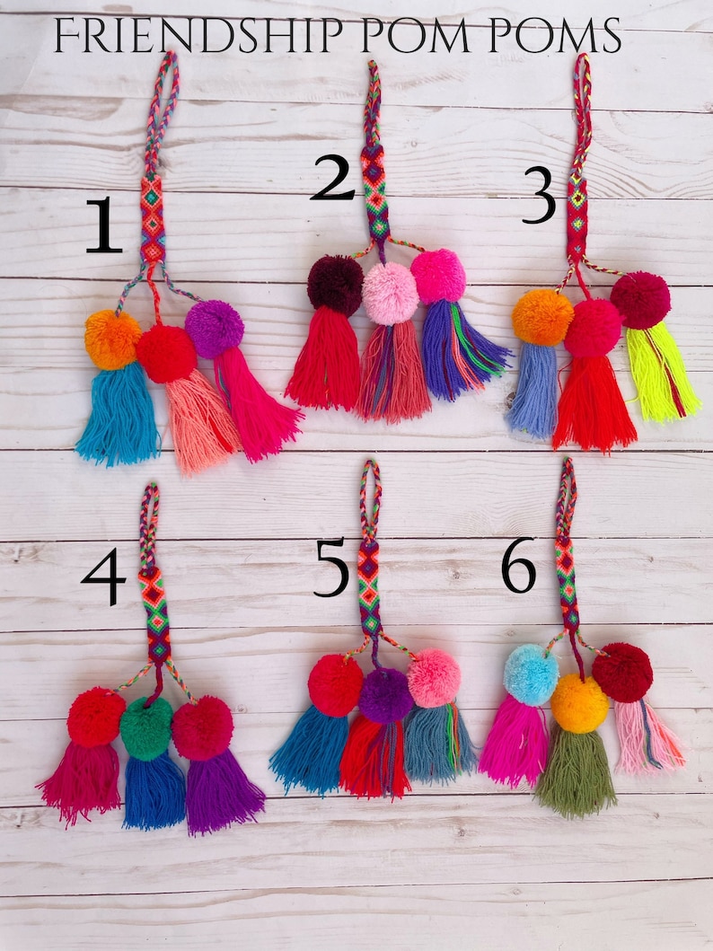Tassel Pom Poms for Bags Stacked Tassel Tie On- Rear View Mirror ...