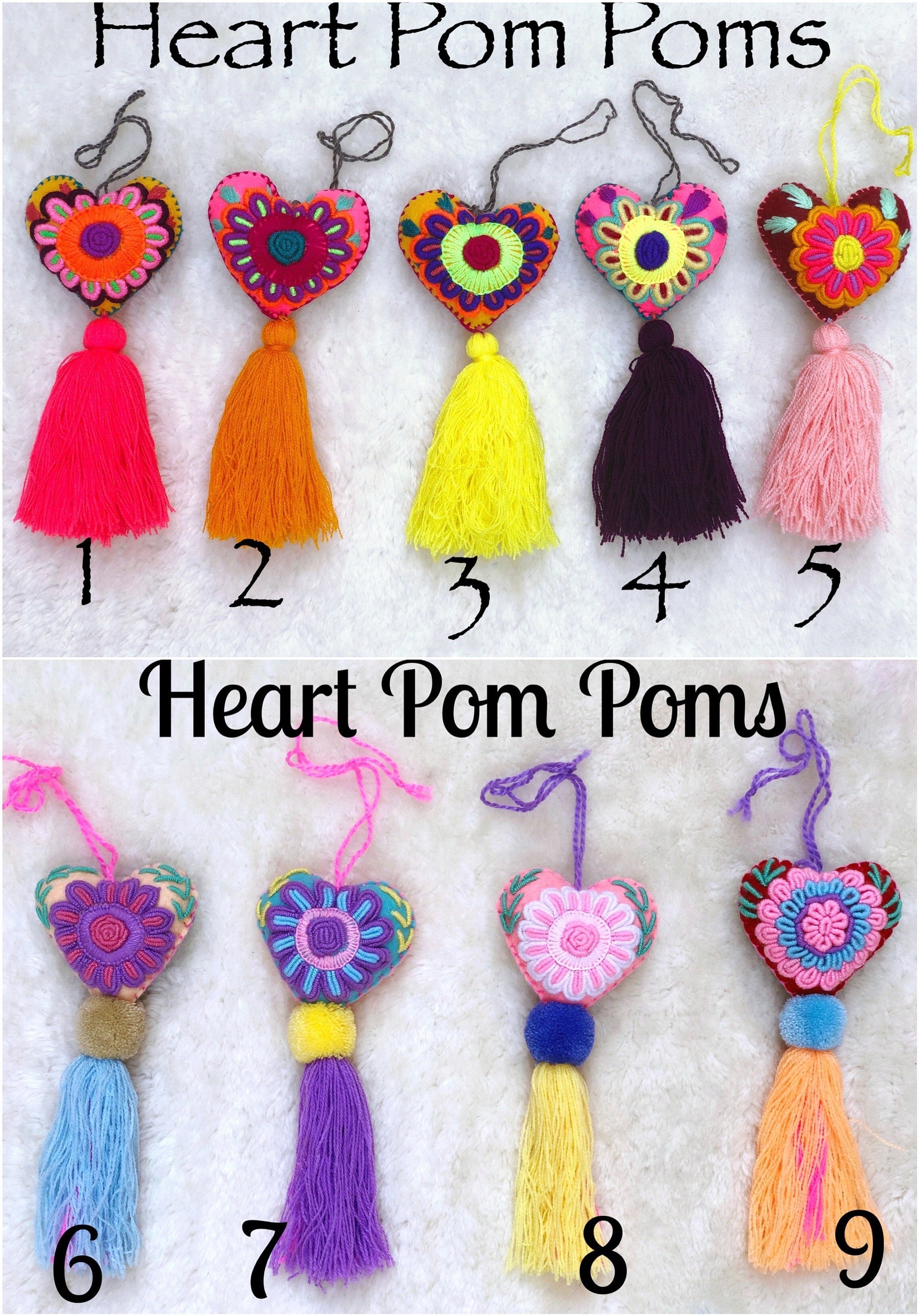 Tassel Pom Poms for Bags Stacked Tassel Tie On Valentines | Etsy