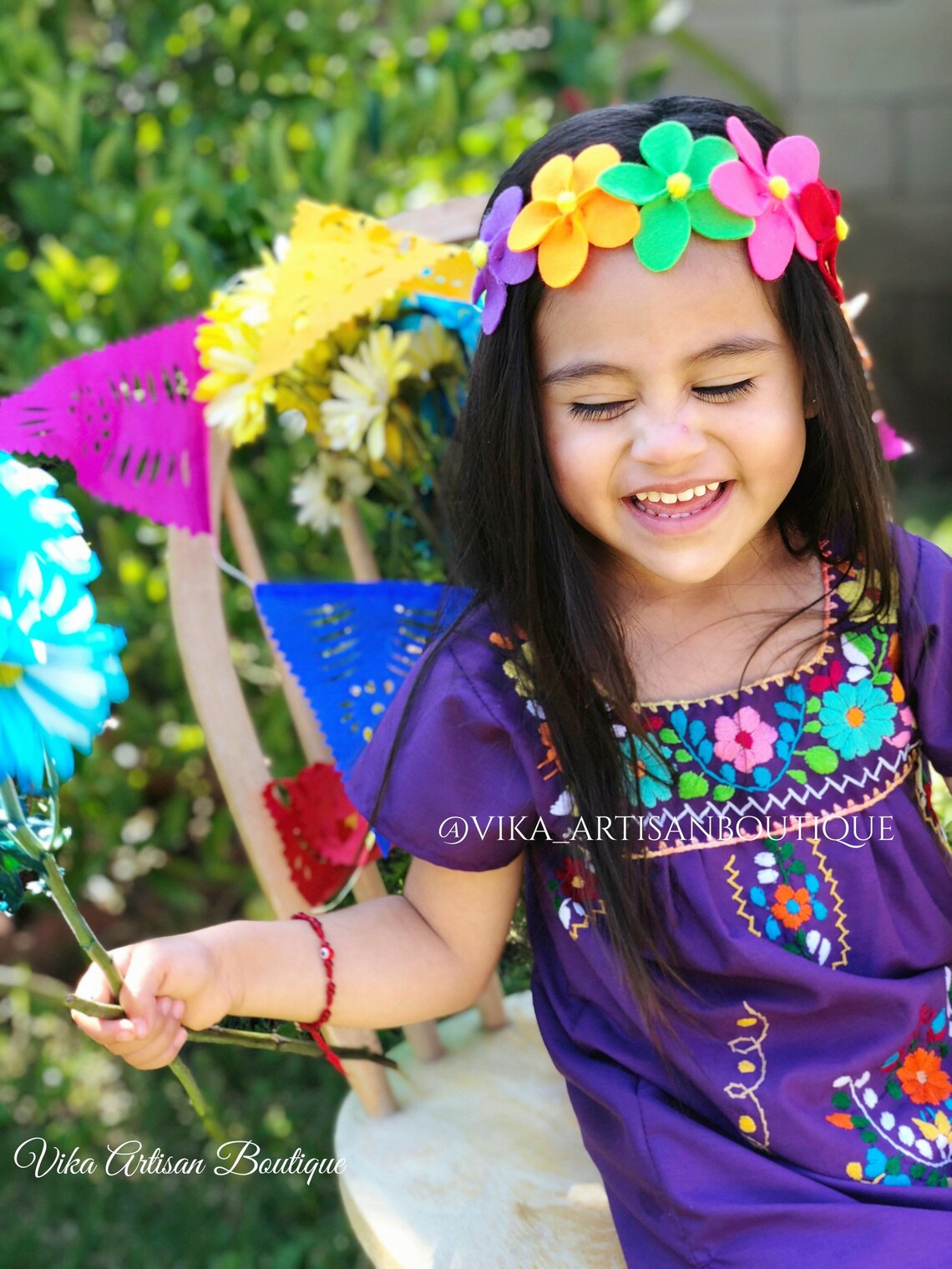 Colorful Headband- Handmade- Mexican Style- Fiesta Flower Crown ...