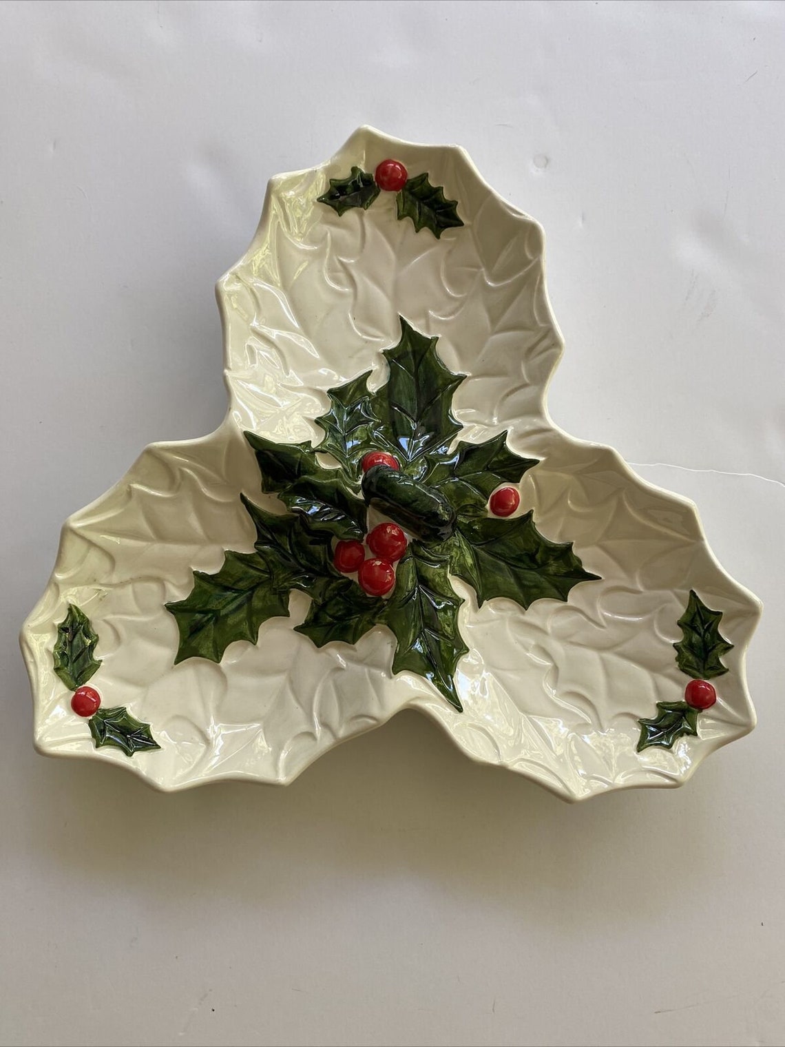 Vintage Mid Century 1972 Lefton China Christmas Relish Dish - Etsy