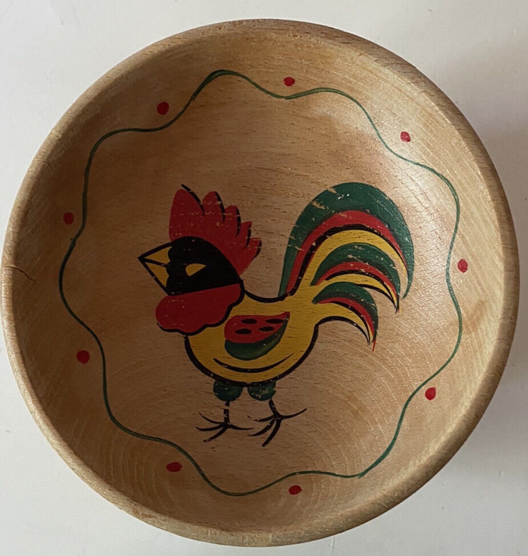 Vintagehand Painted Wooden Rooster Bowls Made in Japan Set of 4 6 ...
