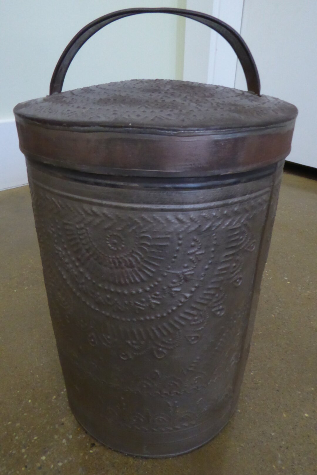 Extremely Rare Antique Pierced Tin Container - Etsy
