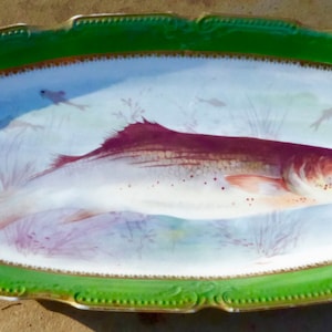 Hand-painted Limoges Fish Service Marked for Lewis Straus & Son. - Etsy
