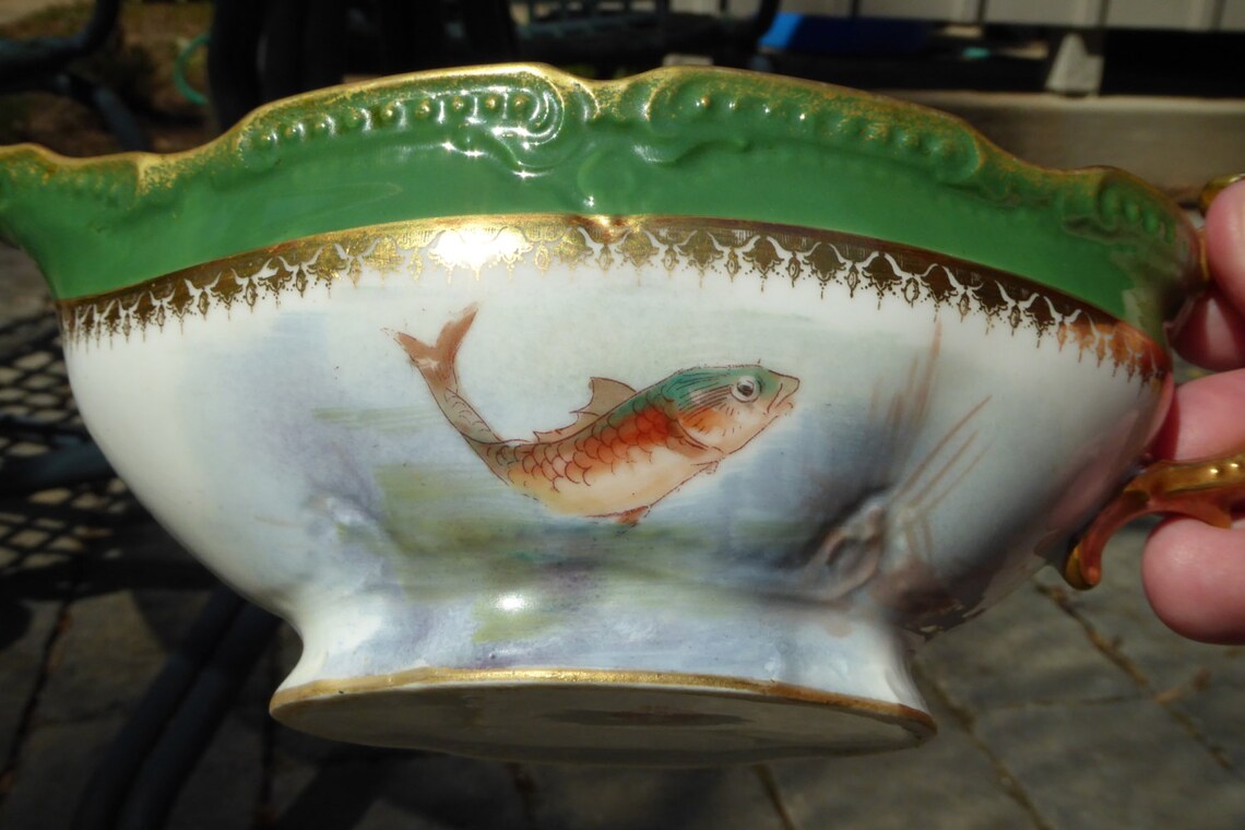 Hand-painted Limoges Fish Service Marked for Lewis Straus & Son. - Etsy