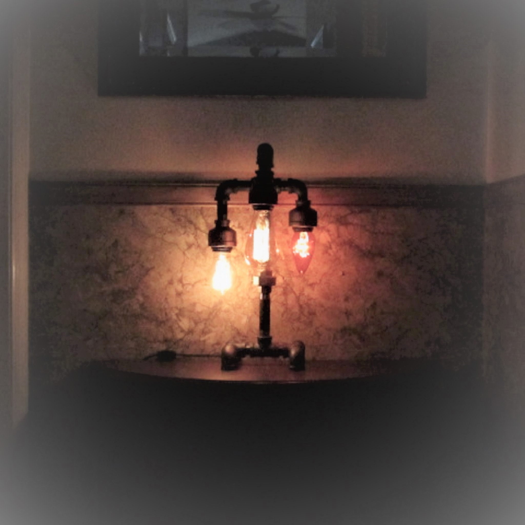 3 Bulb Desk Lamp-dorm Lamp-table Lamp-rustic Lamp- Steampunk Lighting ...