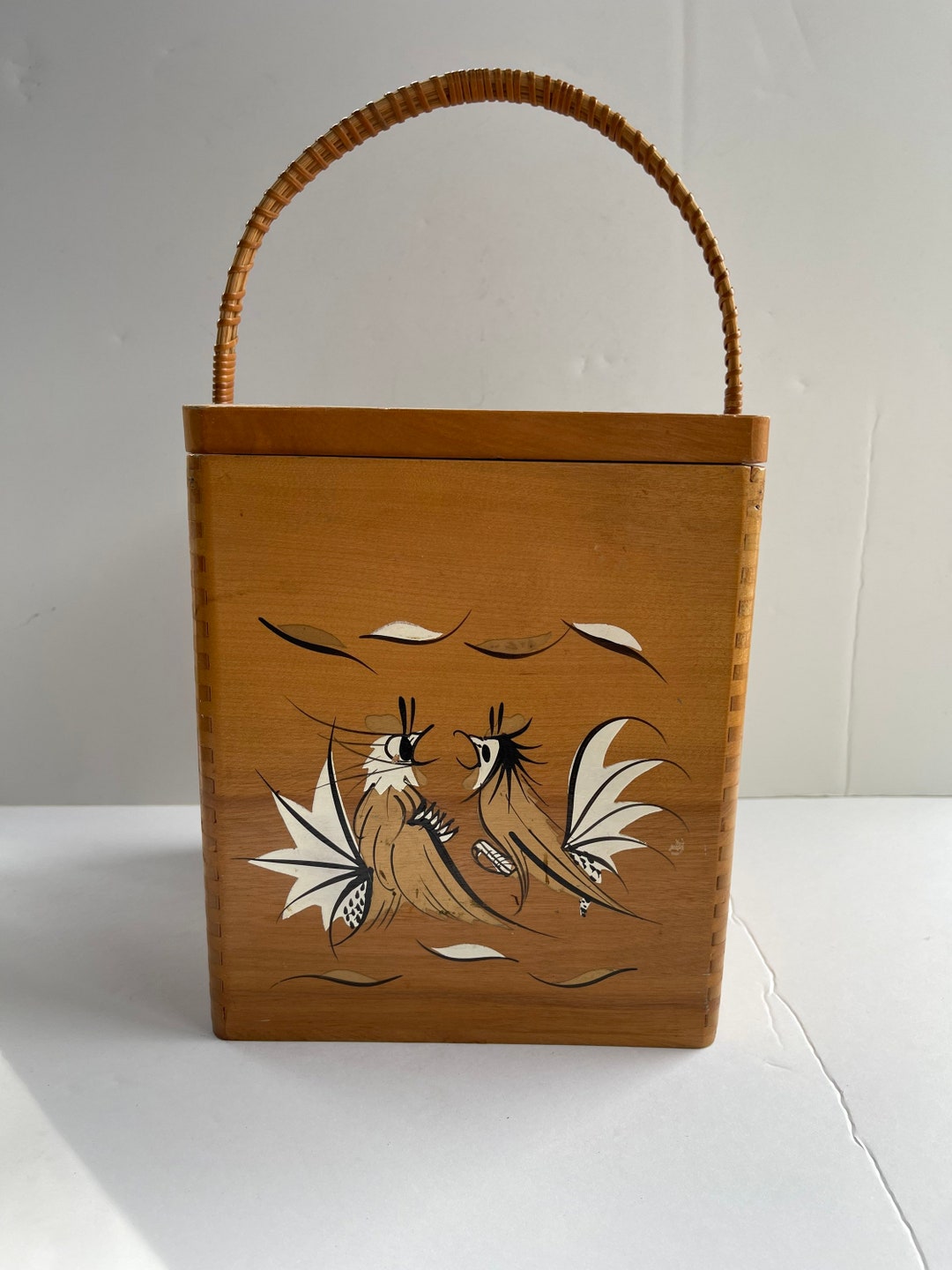 Large Rooster Wood Box With Handle - Chicken Box - Kitchen Storage ...