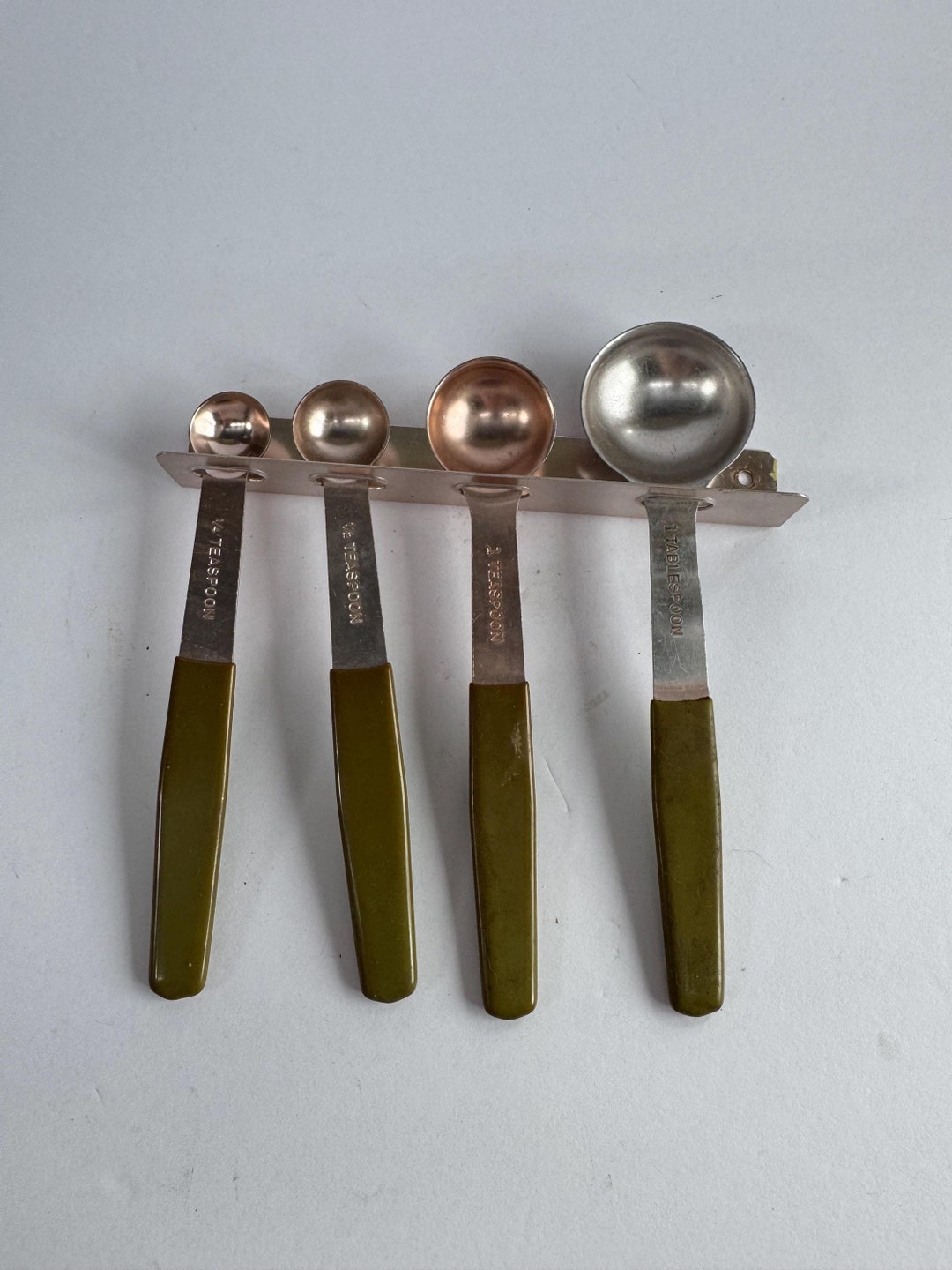 Anodized Aluminum Measuring Spoons - Long Handled Nesting Spoons ...