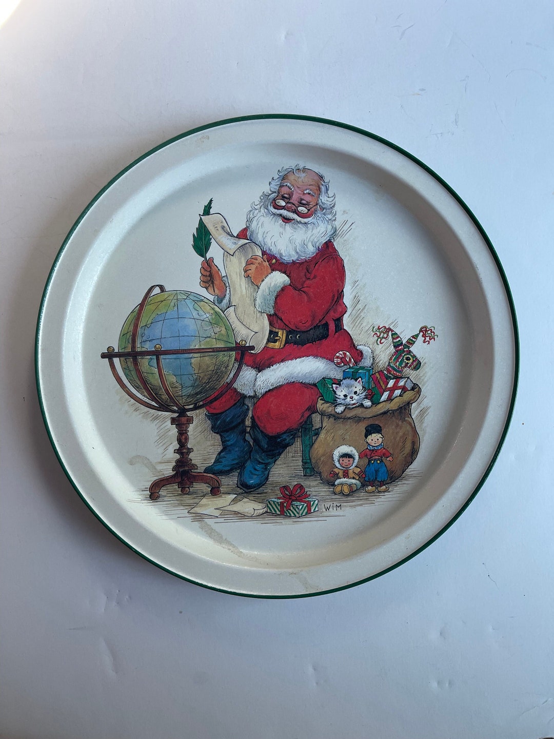 Vintage Santa Claus Metal Platter - 1990s Kitchenware - Christmas Decor ...