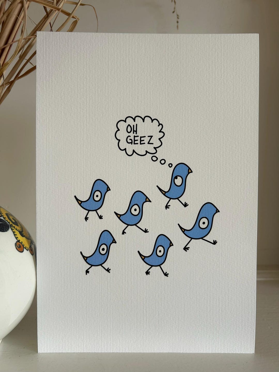 Good Luck Birds - Humorous Bird Art Print - Hand Drawn Illustration ...