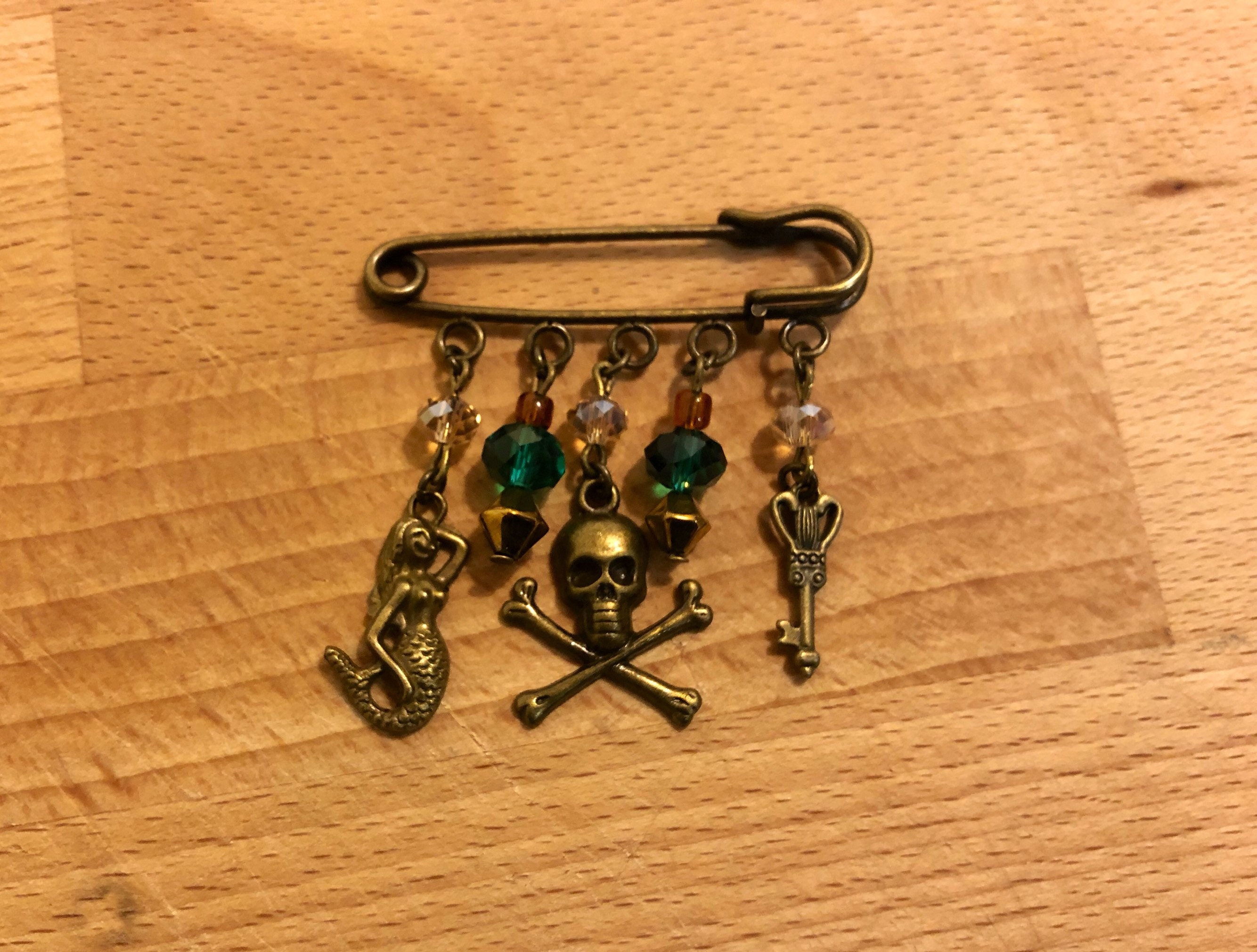 Brass Pirate Brooch Pin | Etsy