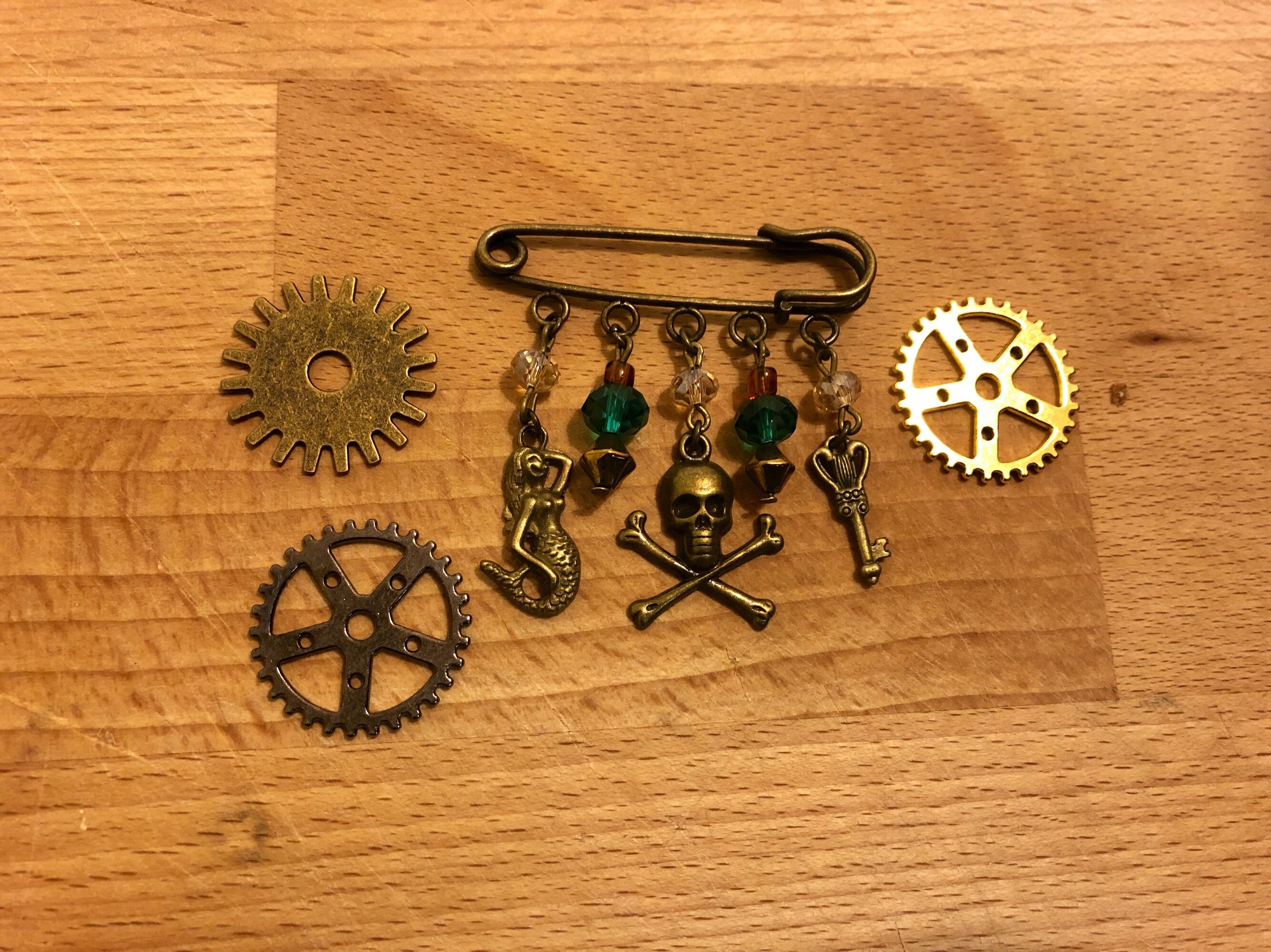 Brass Pirate Brooch Pin | Etsy