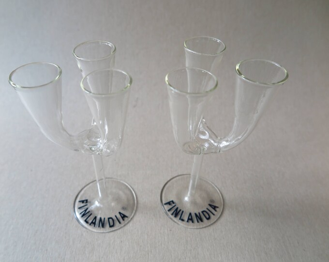 Finlandia Vodka Triple Shot Glass. Set of Two. Very Delicate Glass ...