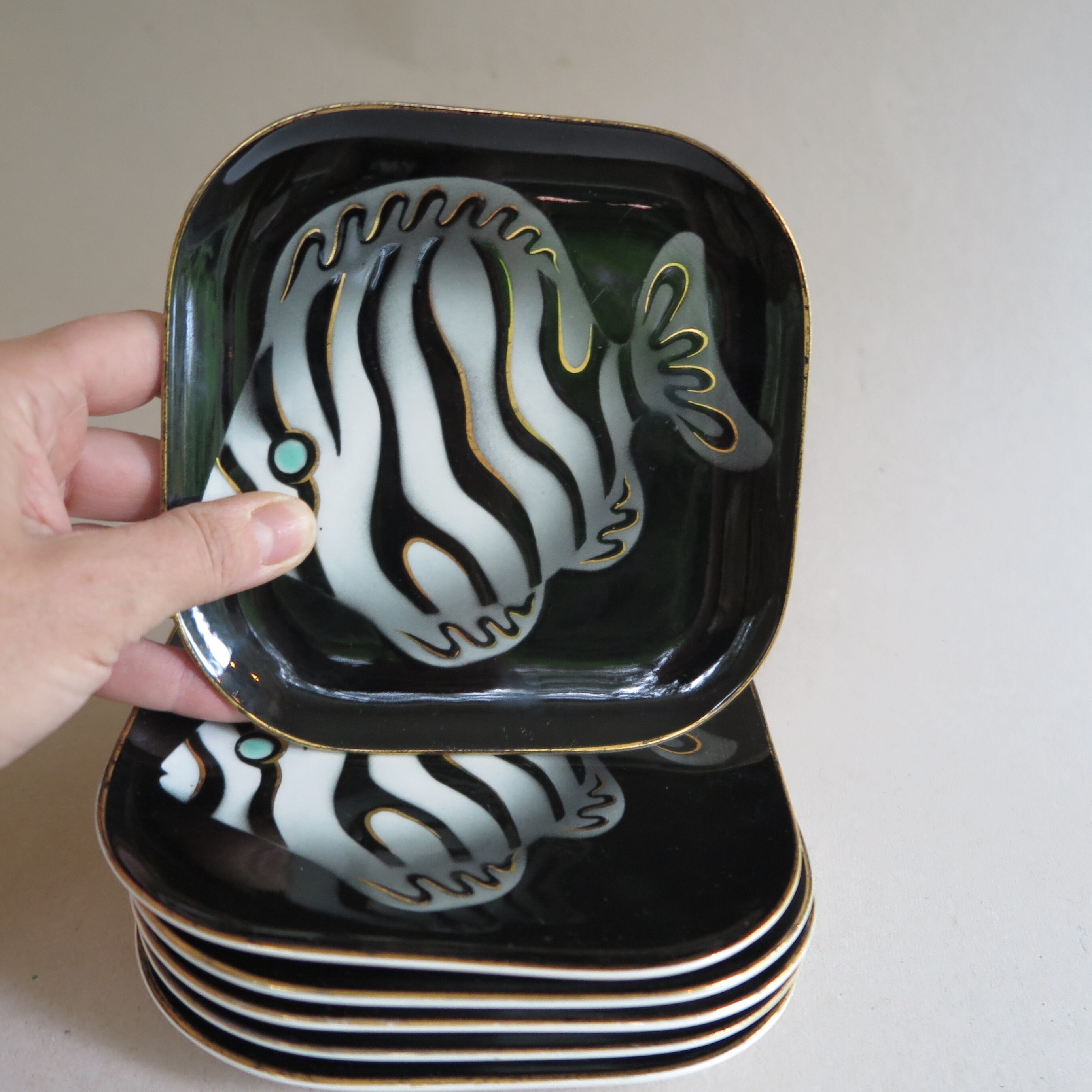 Vintage Kokura Ware Porcelain Japan Small Square Plates/mcm - Etsy