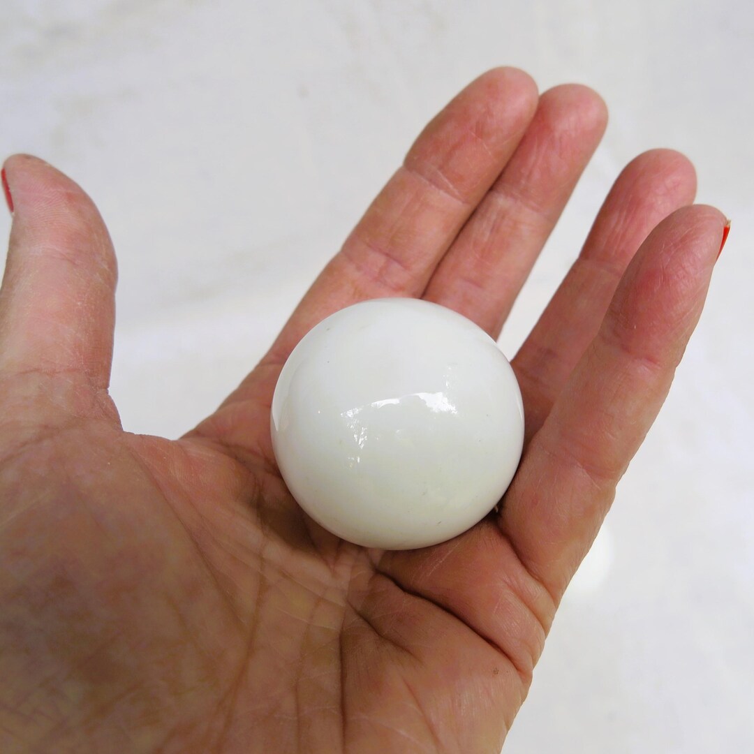 Vintage White Porcelain Ball Drawer Cabinet Knob/3.5 Inch White Bulbous ...