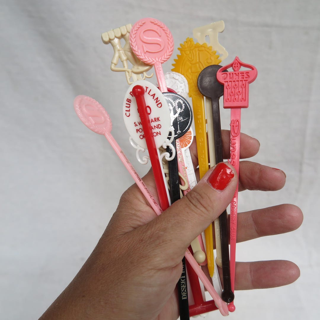 Set of 13 Vintage Cocktail Bar Cart Swizzle Sticks/retro Souvenirs 50's ...