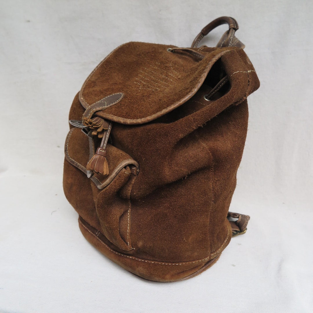 Vintage Banana Republic Brown Suede Western Style Backpack/old School ...