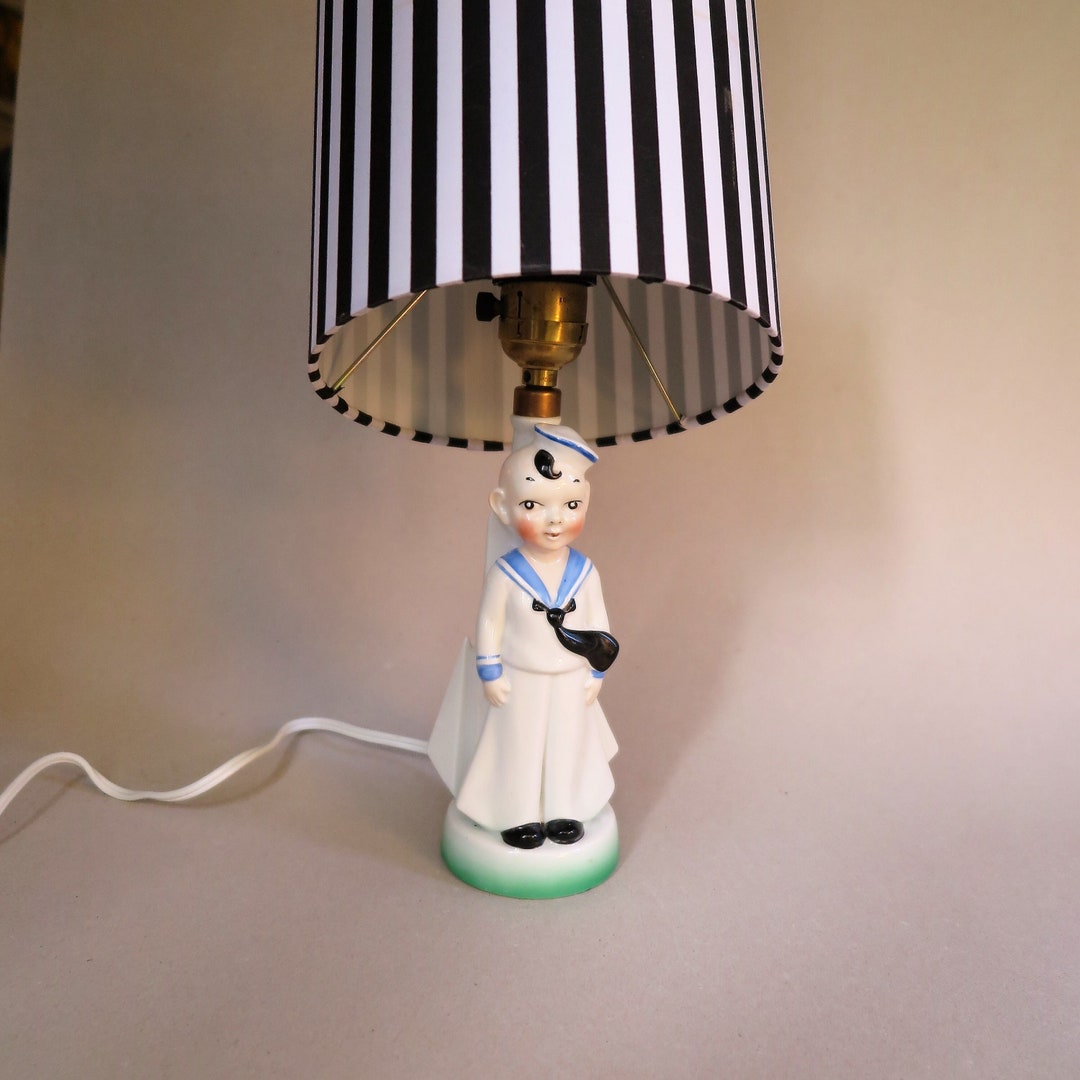 Antique Porcelain Sailor Boy Table Lamp/1920s/marked Germany 4228/rosy ...