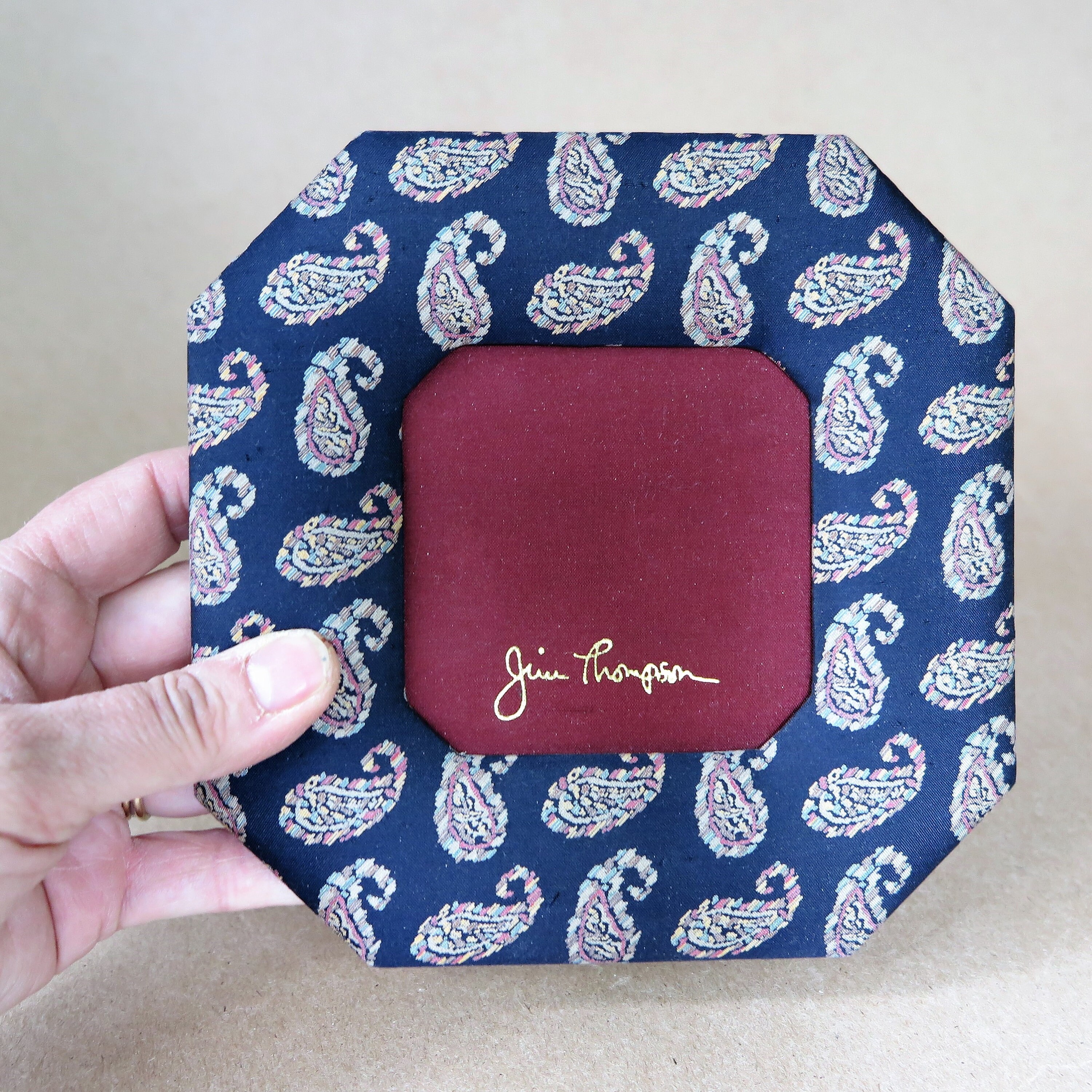 Photography Frames Small Pale Blue and Yellow Floral Thai Silk Frame ...