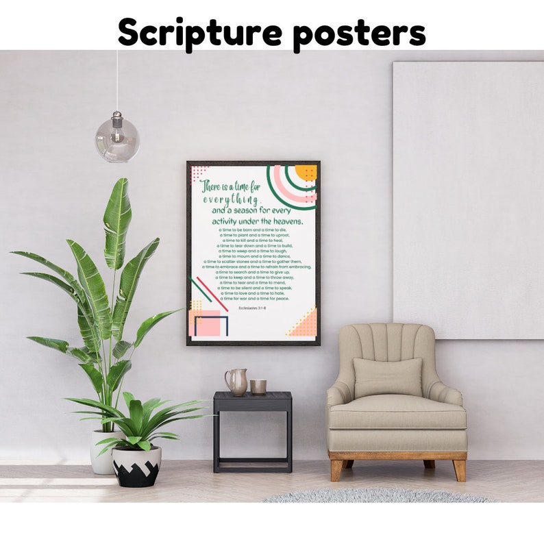 Scripture Posters for Classroom; Geometric Theme; Encouraging Classroom ...