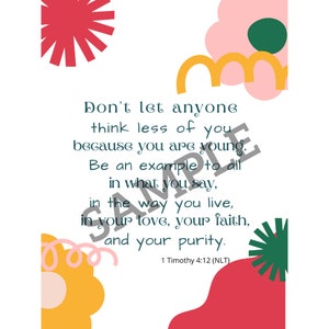 Scripture Posters for Classroom; Geometric Theme; Encouraging Classroom ...