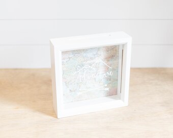 Travel Map Shadow Box - Etsy