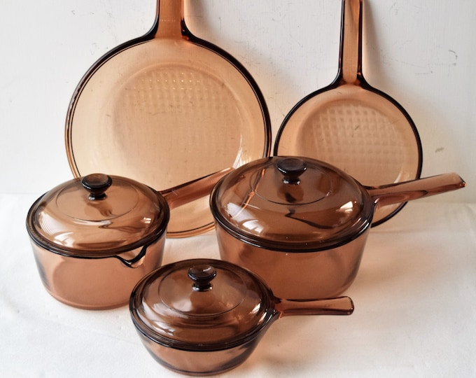 Set of 8 Piece Corning Vision Smoked-glass Bakeware Set With Lids ...