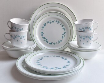 Corelle Elegant Rose Dinnerware by Corning Table 4 Place Settings Set ...