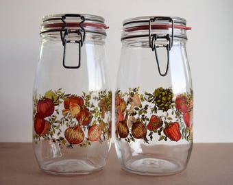 Green glass jars | Etsy