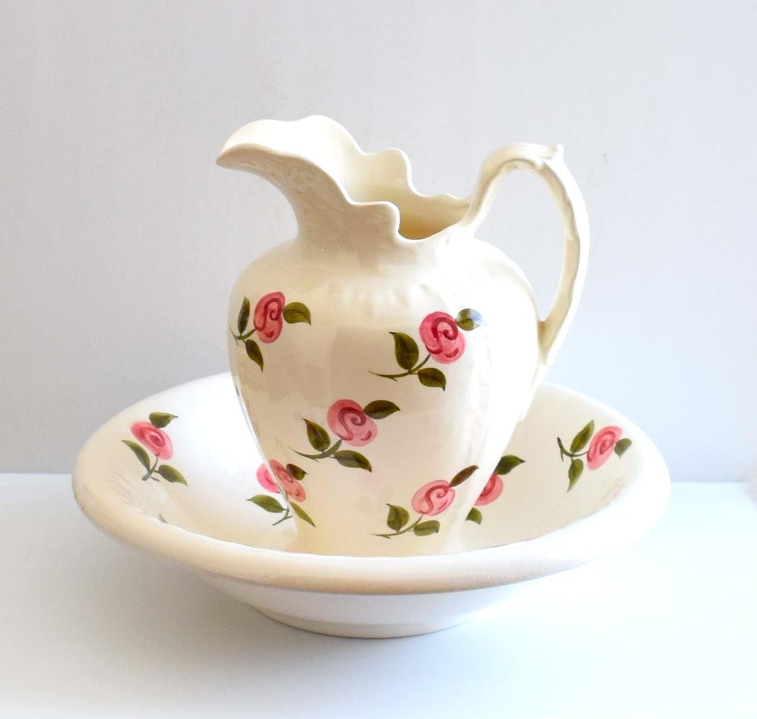 Large Ceramic Wash Pitcher and Basin 5157-5158 Set by Stangl Pottery - Etsy