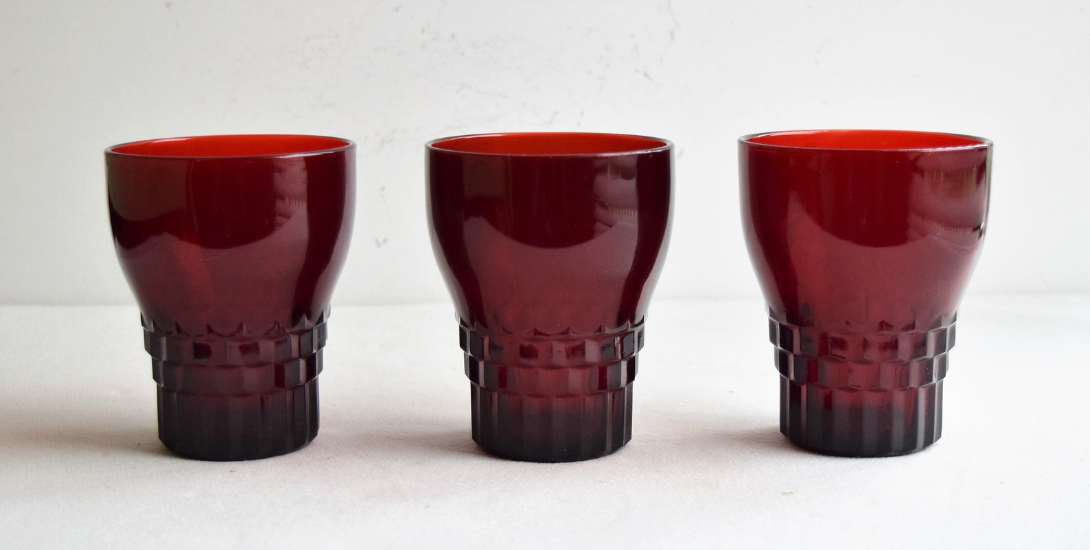 Set of 6 Anchor Hocking Ruby Red Glasses Windsor Royal Red Glassware - Etsy