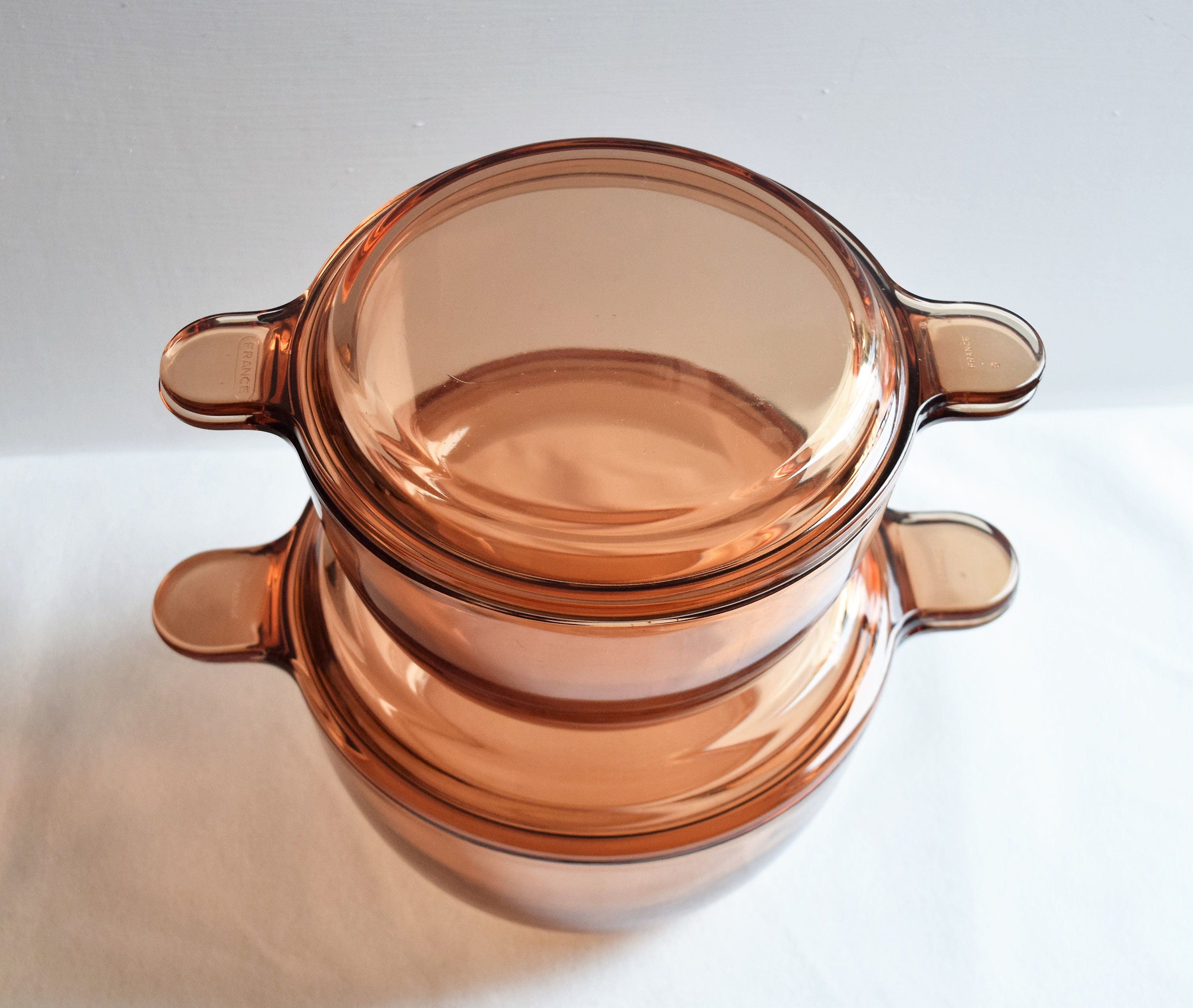 Corning Vision France Amber-glass Casserole Dishes Matching - Etsy