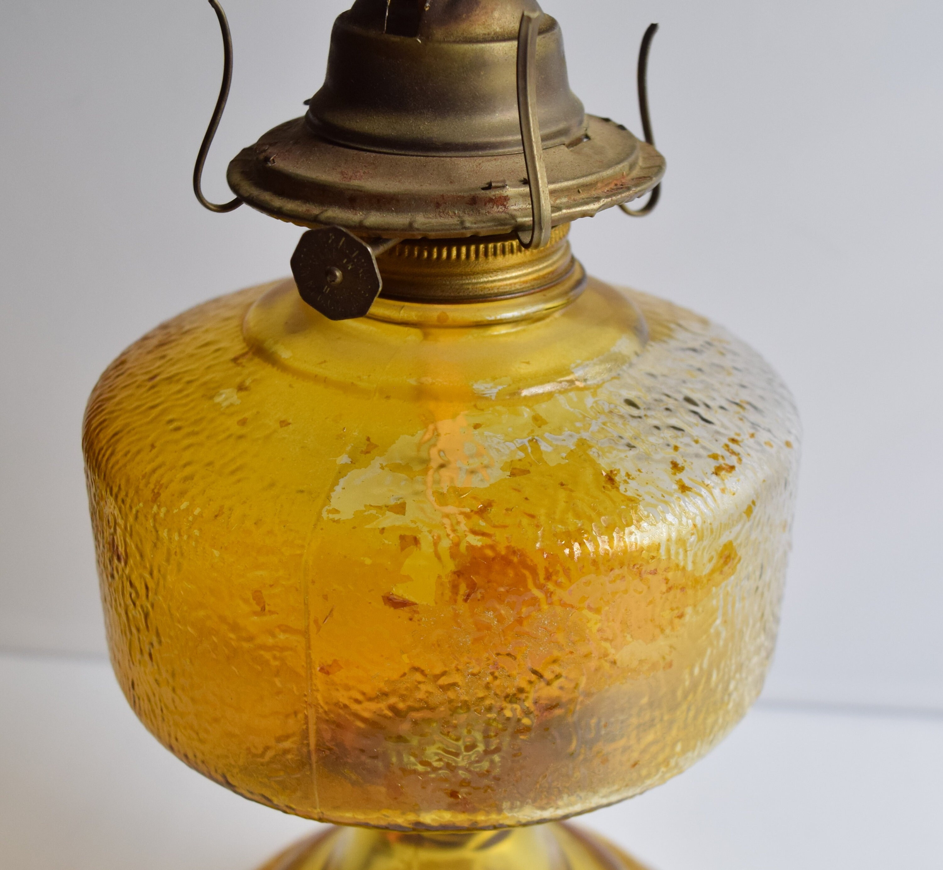 Large Glass Oil Lamp With Eagle Burner Orange or Yellow - Etsy