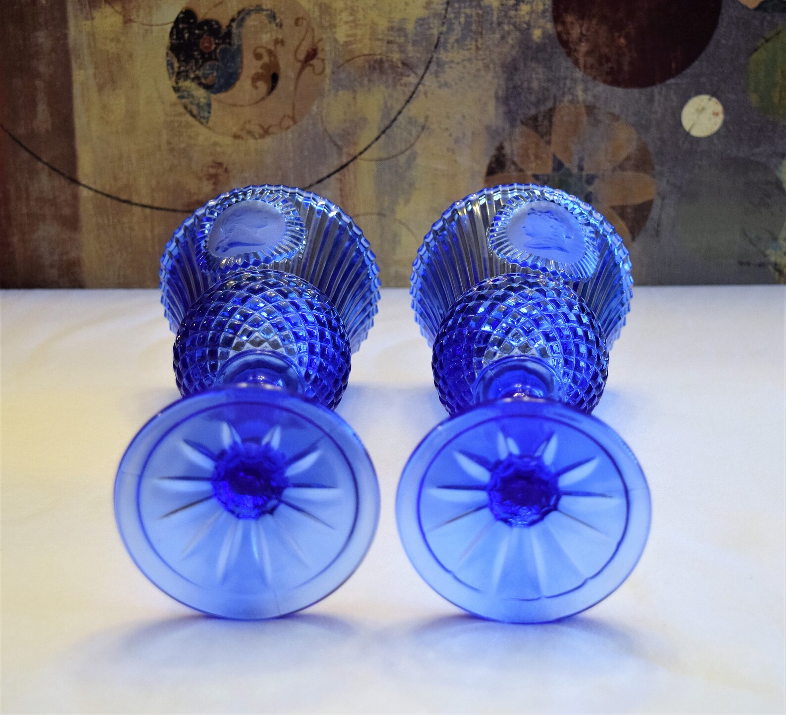 Set of 2 Vintage Cobalt Blue Avon Wine Goblets / Avon George | Etsy