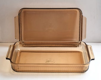 Cranberry Pyrex Baking Pans Set of 3 Matching Tempered Glass Cookware ...