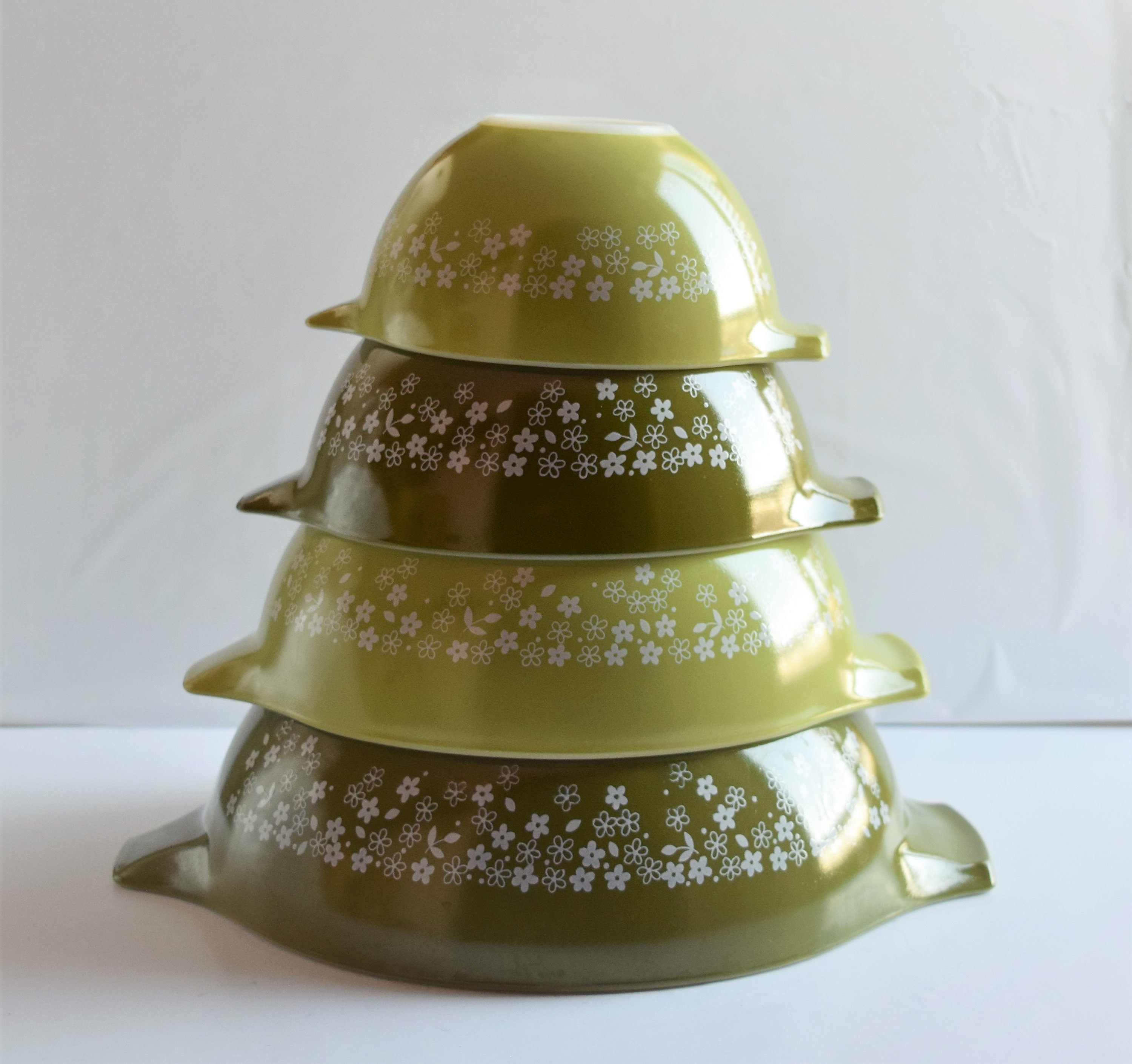 Set of 4 Pyrex Spring Blossom Cinderella Mixing Bowls/glass - Etsy