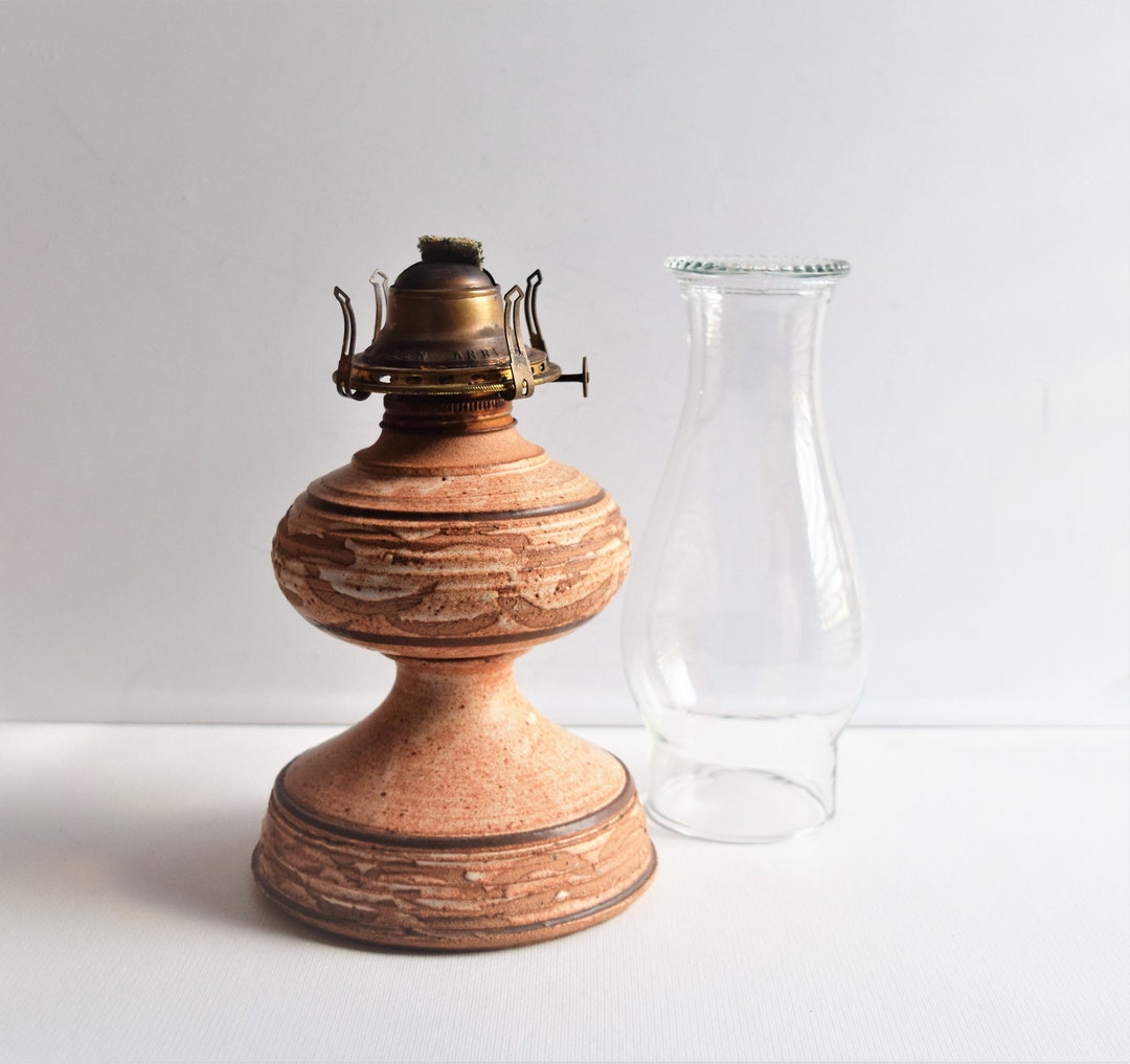 Pottery Oil Lamp With Queen Anne Wick Feed Handmade and Signed - Etsy